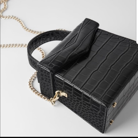 Zara | Bags | Zara Black Embossed Crossbody Box Bag | Poshmark